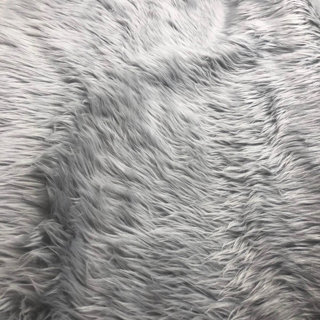 Silver Wide Luxury Shag-fur Medium 2'' Pile Newborn Cuddly Faux Fur ...