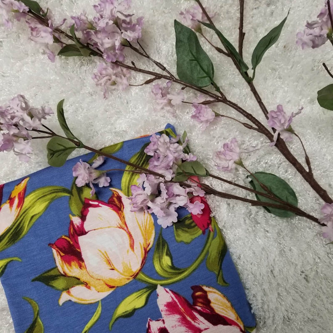 Rose Gold Poppy Floral Pattern Printsspandex Jersey Knit - Etsy