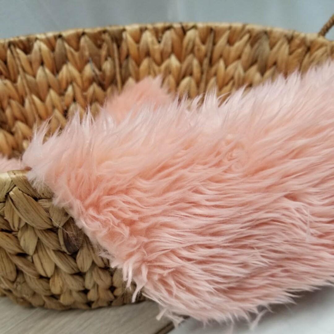 Peach Short Length Luxury Faux Fur Nest Newborn Photography Prop Large ...