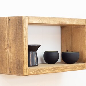 Rustic Wall Cube, Wooden Box, Wall Storage, Display, Shelves, Handmade ...