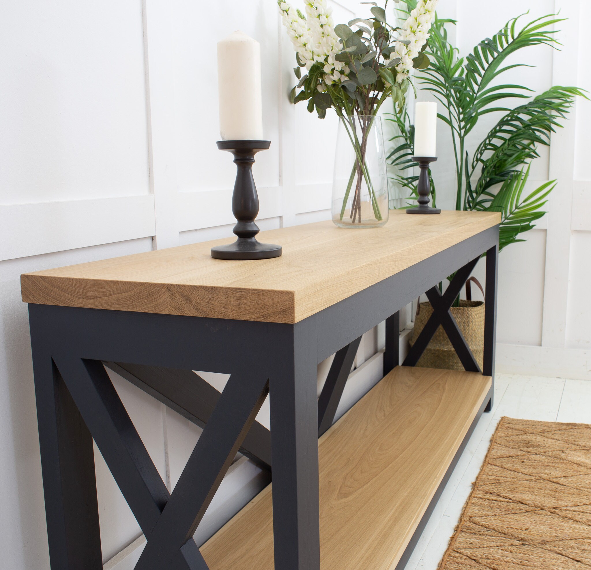 Oak Console Table Entrance Way Table - Etsy