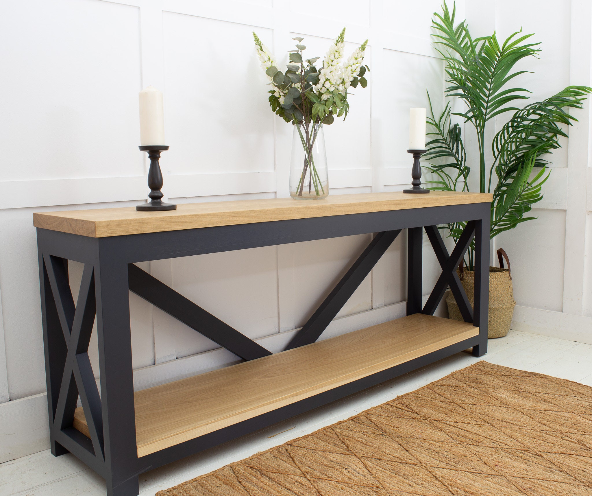 Oak Console Table Entrance Way Table - Etsy