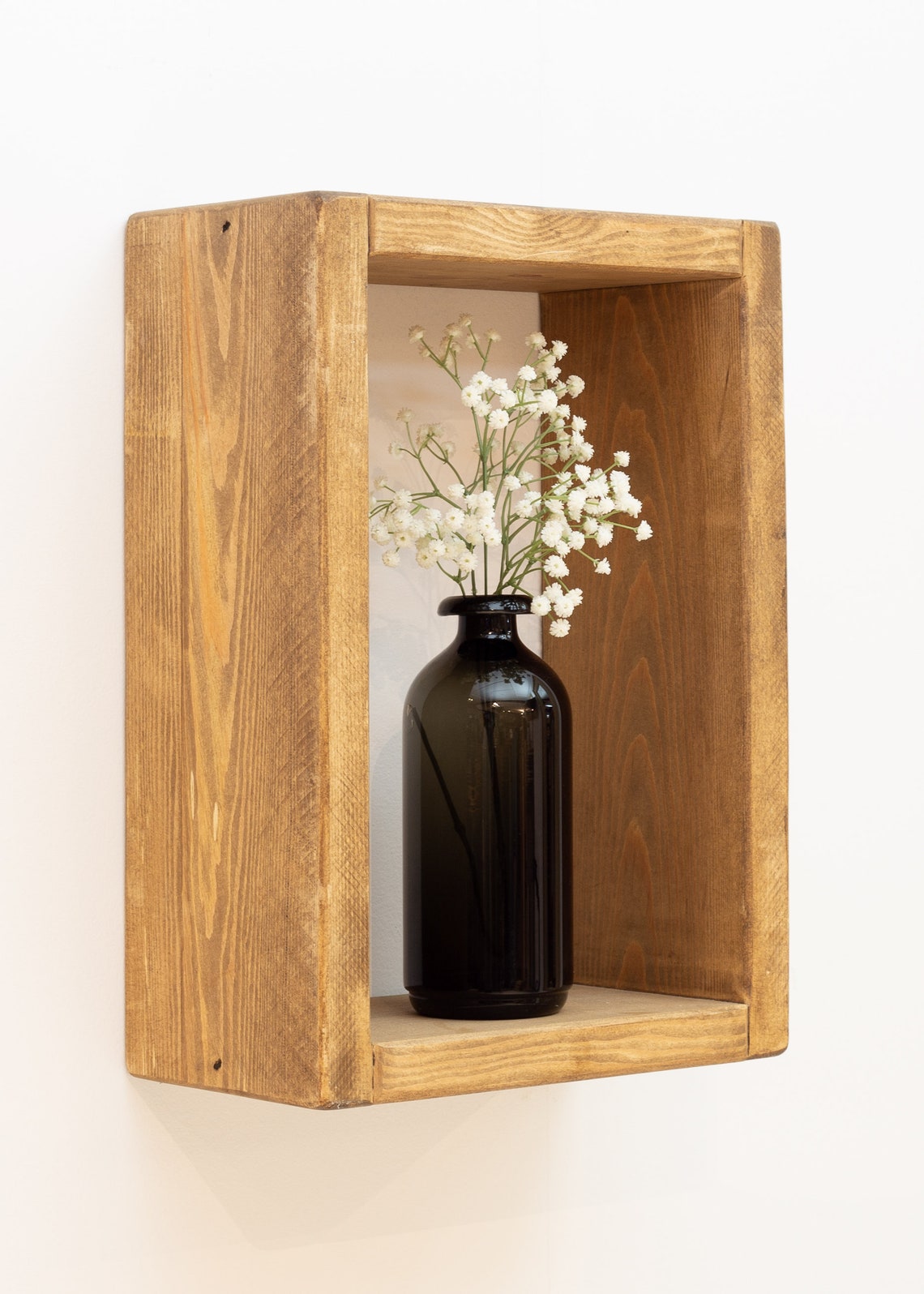 Rustic Wall Cube, Wooden Box, Wall Storage, Display, Shelves, Handmade ...