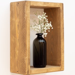 Rustic Wall Cube, Wooden Box, Wall Storage, Display, Shelves, Handmade ...