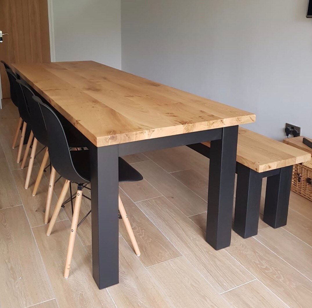 Solid Oak Dining Table - Etsy UK