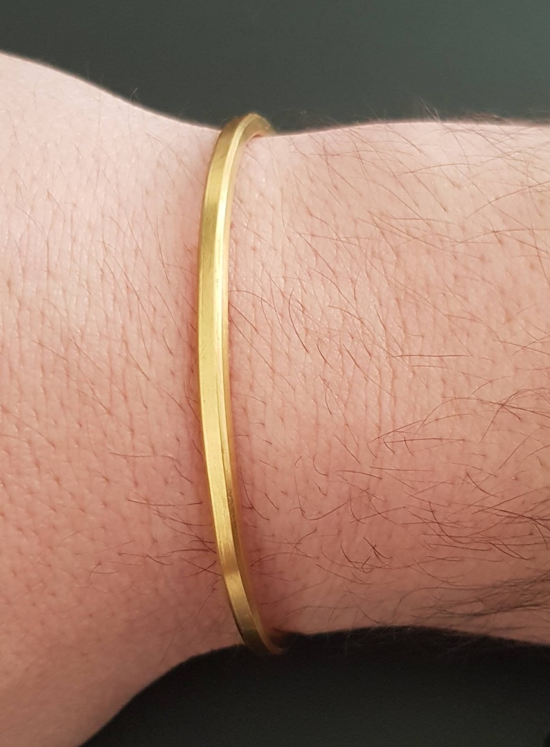 Gold Bangle 24K Pure Gold 999.9 Solid Cuff Handmade Design | Etsy