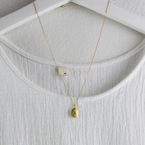 Mini Locket Necklace, Oval Brass Tiny Locket Jewelry, Necklaces ...