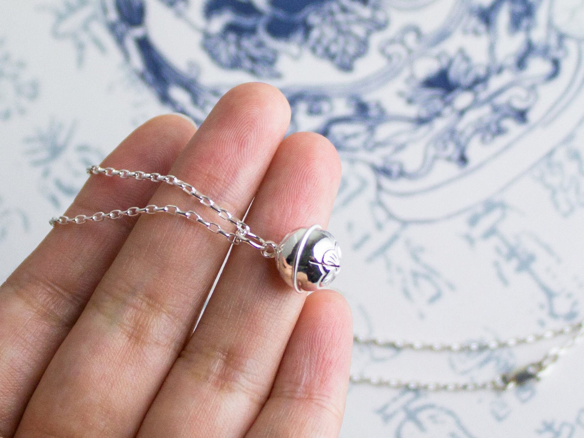 Sterling Silver Bell Charm Necklace Vintage Bell Necklace - Etsy UK