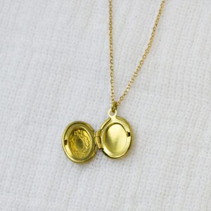 Mini Locket Necklace, Oval Brass Tiny Locket Jewelry, Necklaces ...