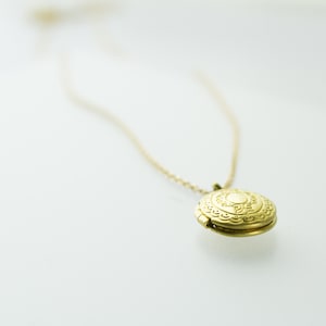 Mini Locket Necklace, Oval Brass Tiny Locket Jewelry, Necklaces ...