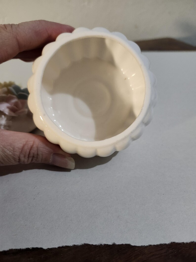 Vtg Lenwile China Ardalt JAPAN White Verithin Flower Trinket Box ...