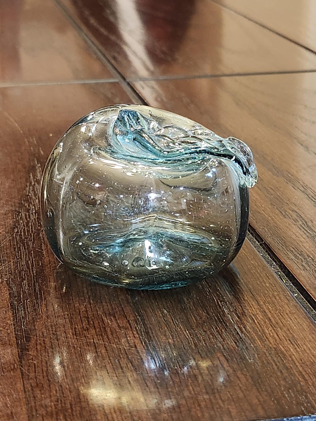 Vintage Light Blue Blown Art Glass Apple Paperweight - Etsy