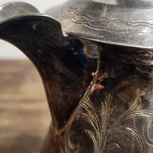 Vintage Individual Coffee Tea Pot EPNS India Etched Teapot Silverplate ...