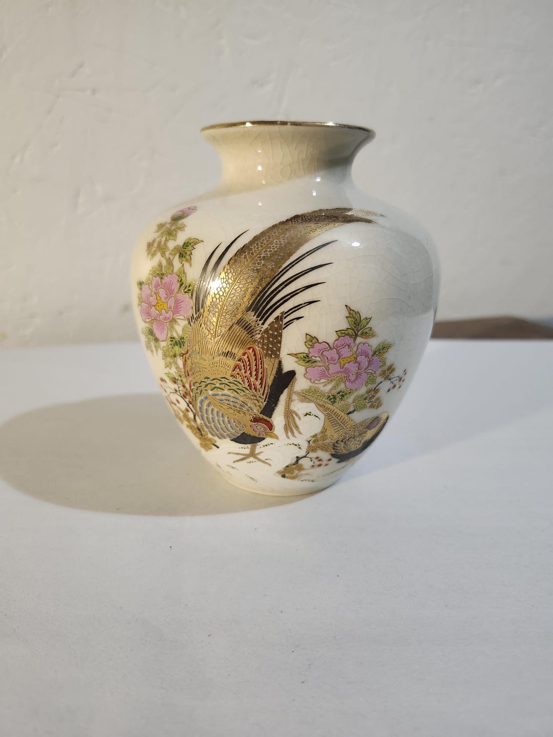 Vintage Otagiri Japan OMC Hand Painted Flowers and Pheasants Porcelain ...