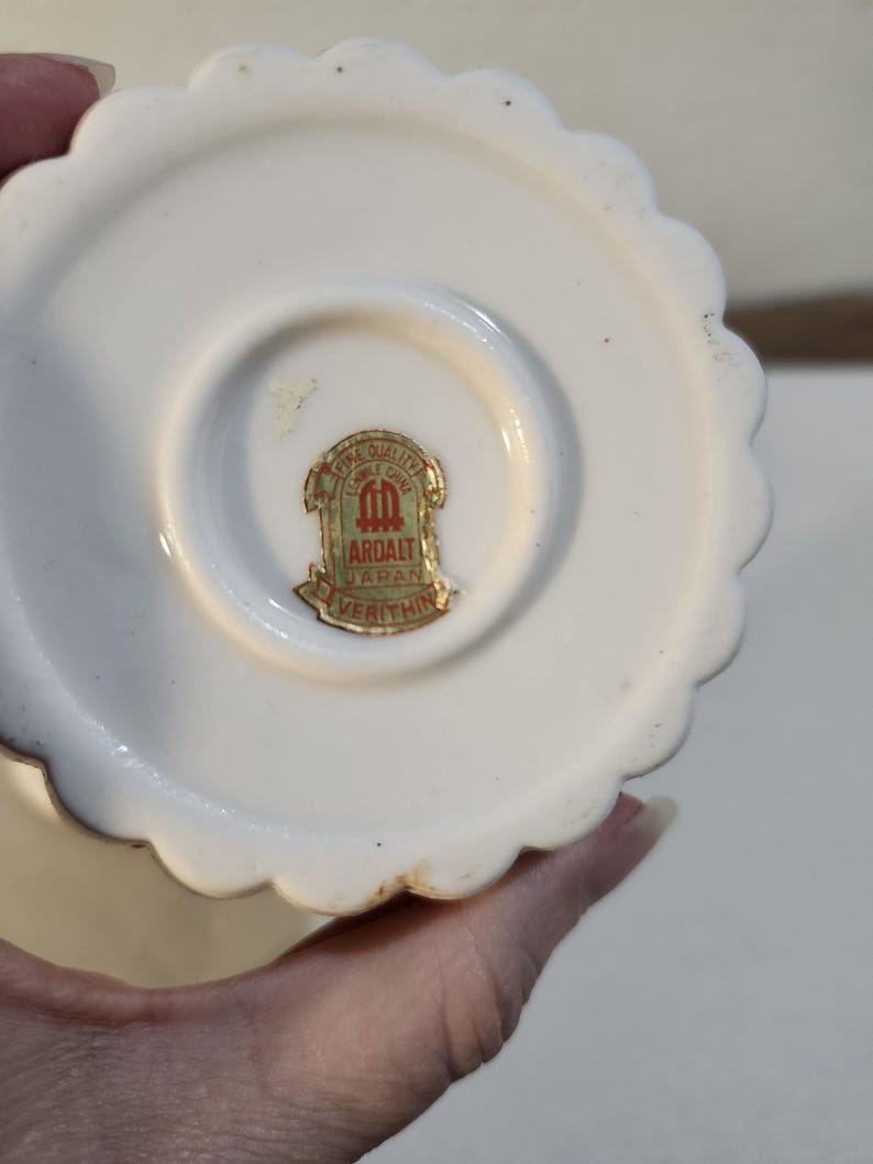 Vtg Lenwile China Ardalt JAPAN White Verithin Flower Trinket Box ...