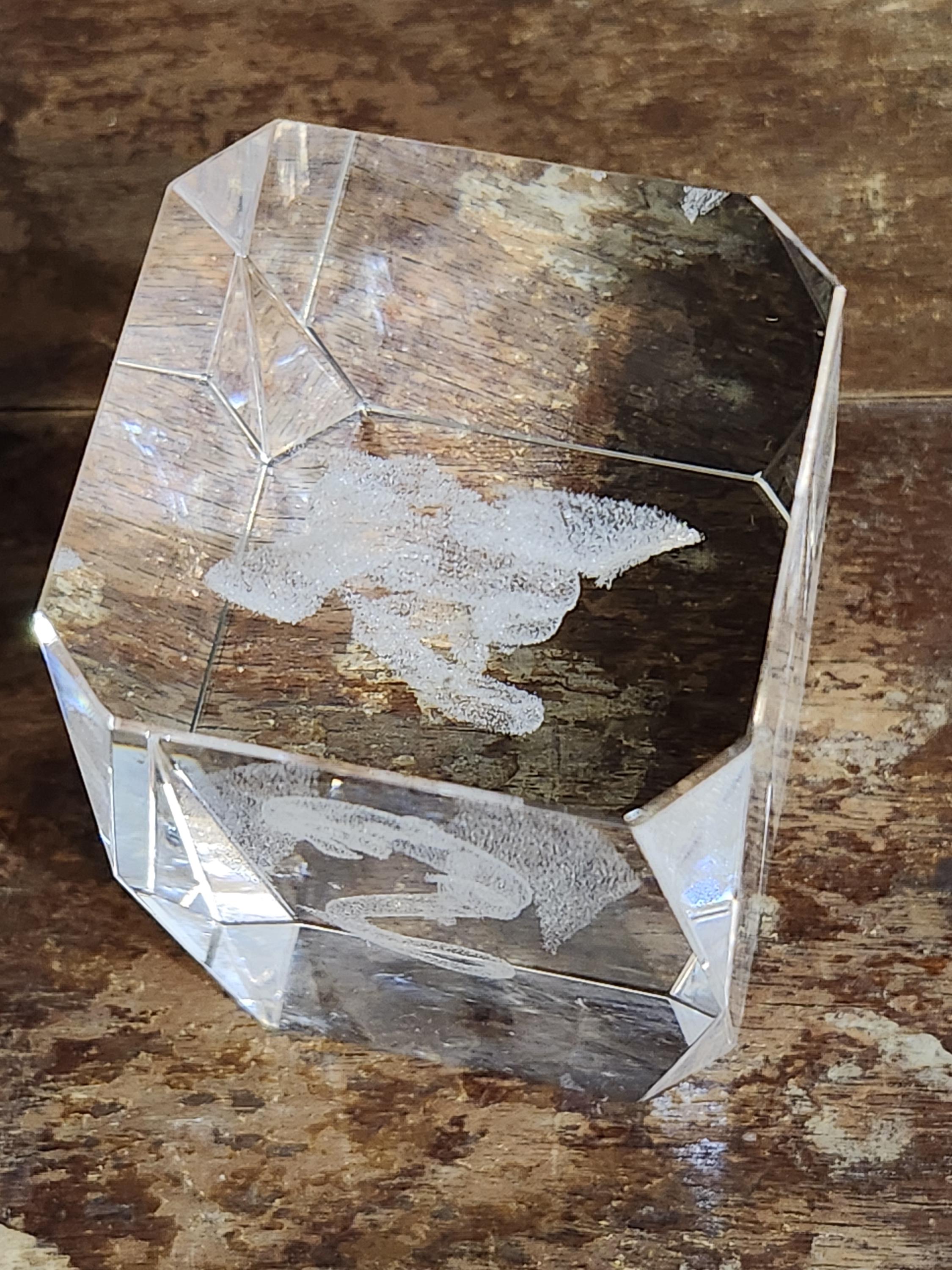 3D Laser Etched Crystal Lucite Block Paperweight With Dragon - Etsy