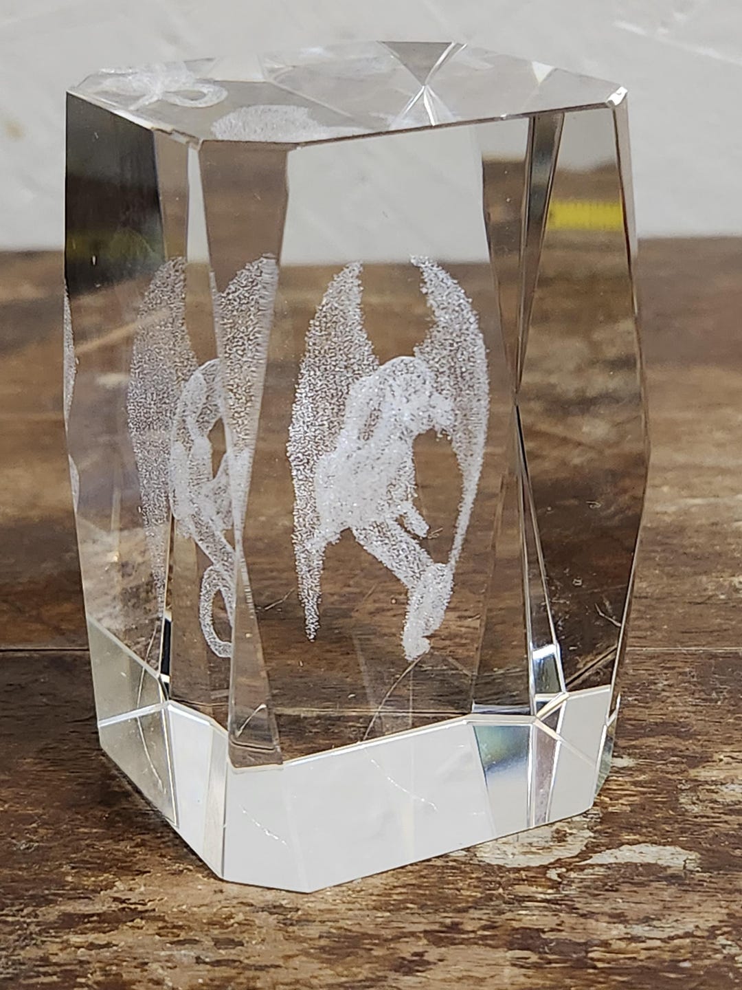 3D Laser Etched Crystal Lucite Block Paperweight With Dragon - Etsy