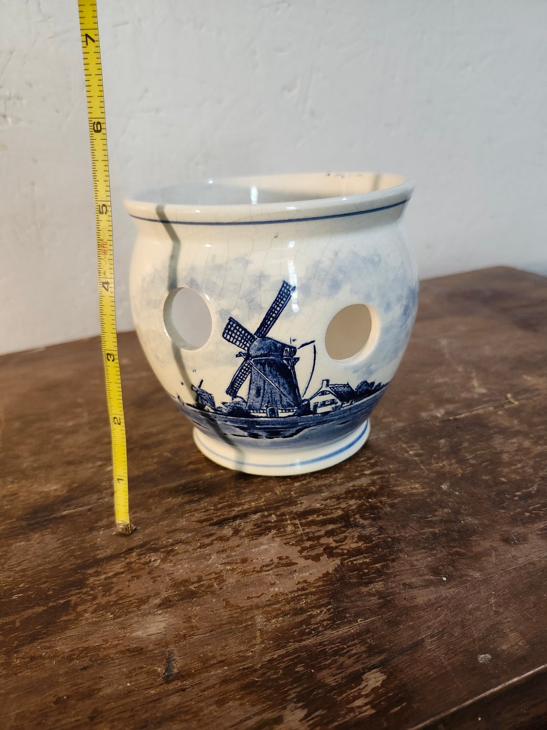 Vintage Delft Blue & White Holland Tulip Crocus Hens Chick Pot - Etsy