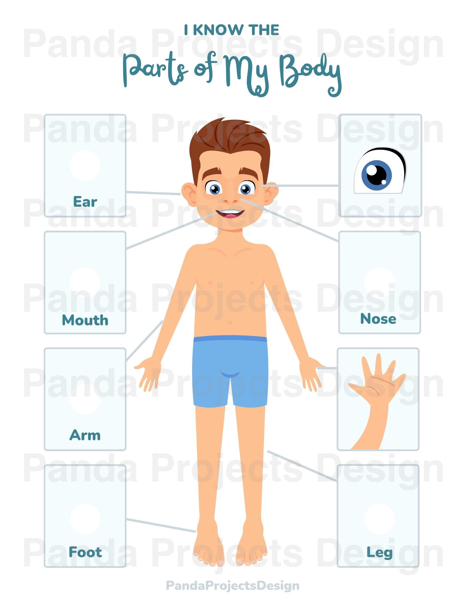Parts of My Body Worksheets (boy & Girl) - DIGITAL PDF DOWNLOAD - Early ...