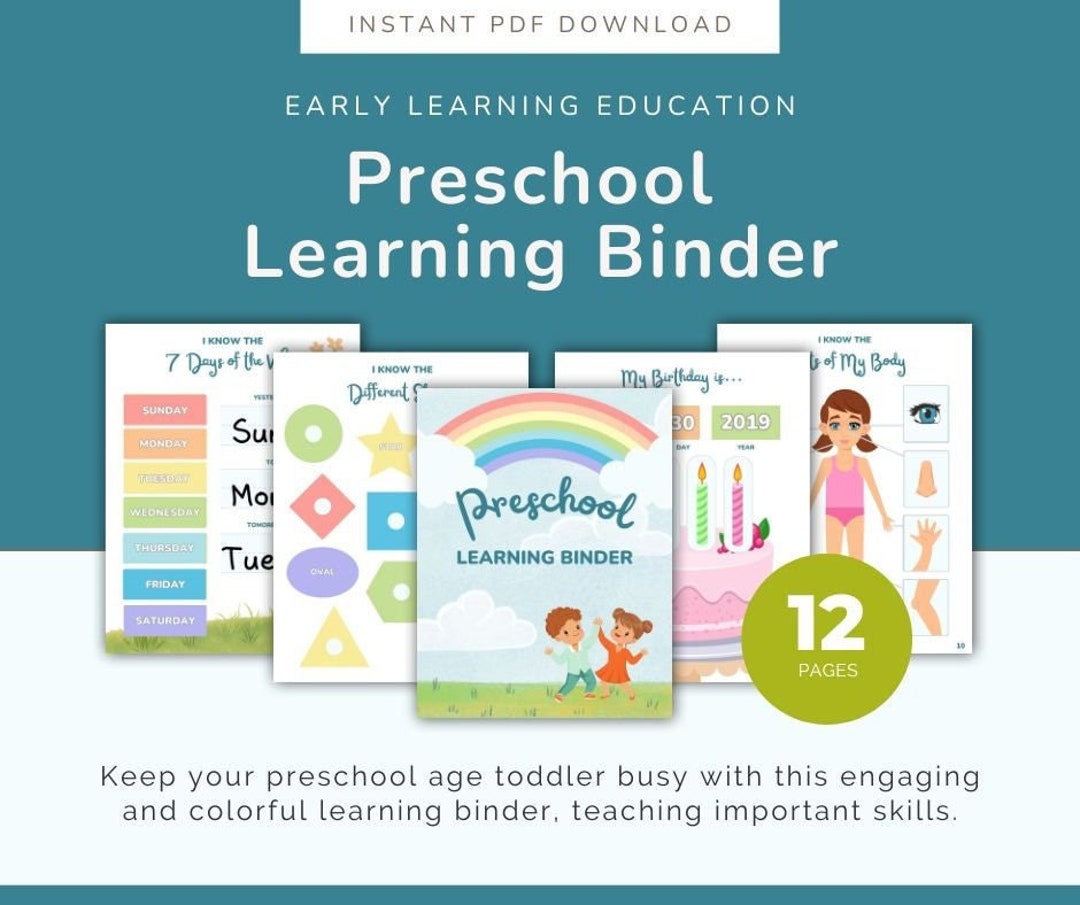 Preschool Learning Binder - DIGITAL PDF DOWNLOAD - Early Learning ...