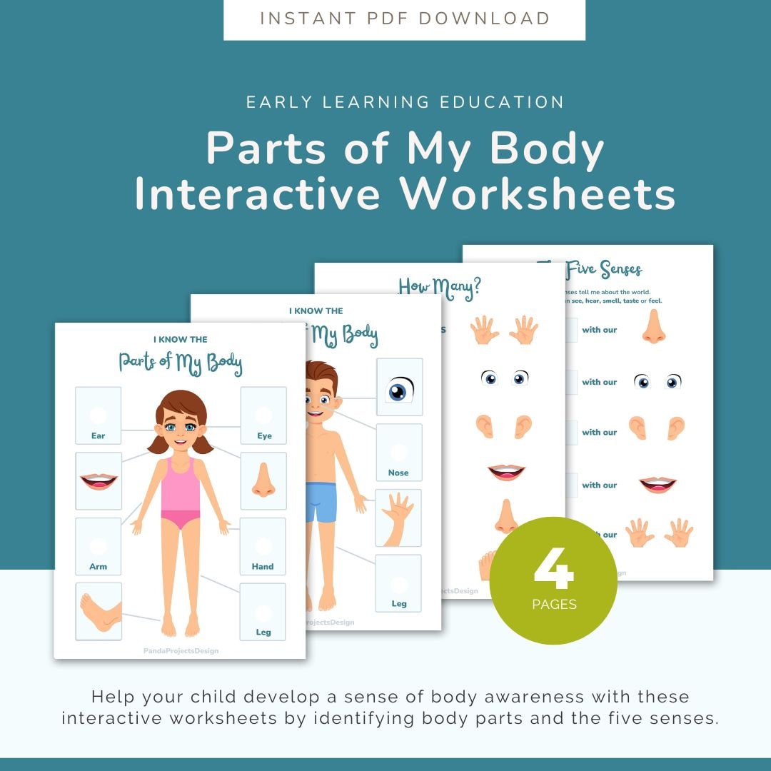 Parts of My Body Worksheets (boy & Girl) - DIGITAL PDF DOWNLOAD - Early ...