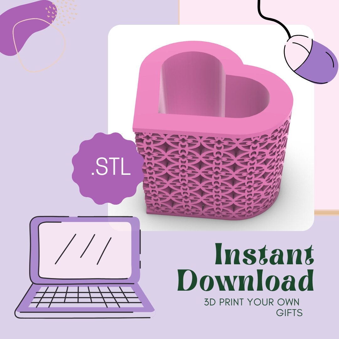 Ornate Heart Box - STL File Instant Download - STL Design File - Etsy