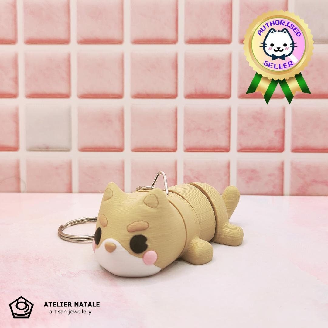 3D Printed Shiba Inu Articulated Keychain Flexible Toy Eco-friendly ...