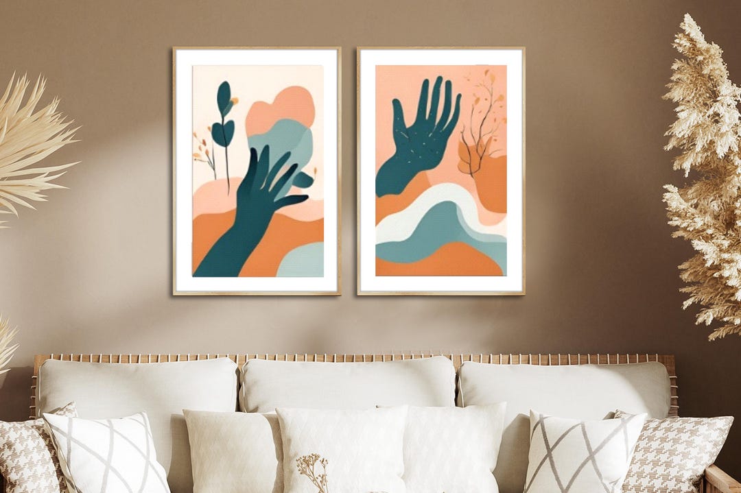 Abstract Modern Hand Art Print, Hands Wall Print, Printable Wall Art ...