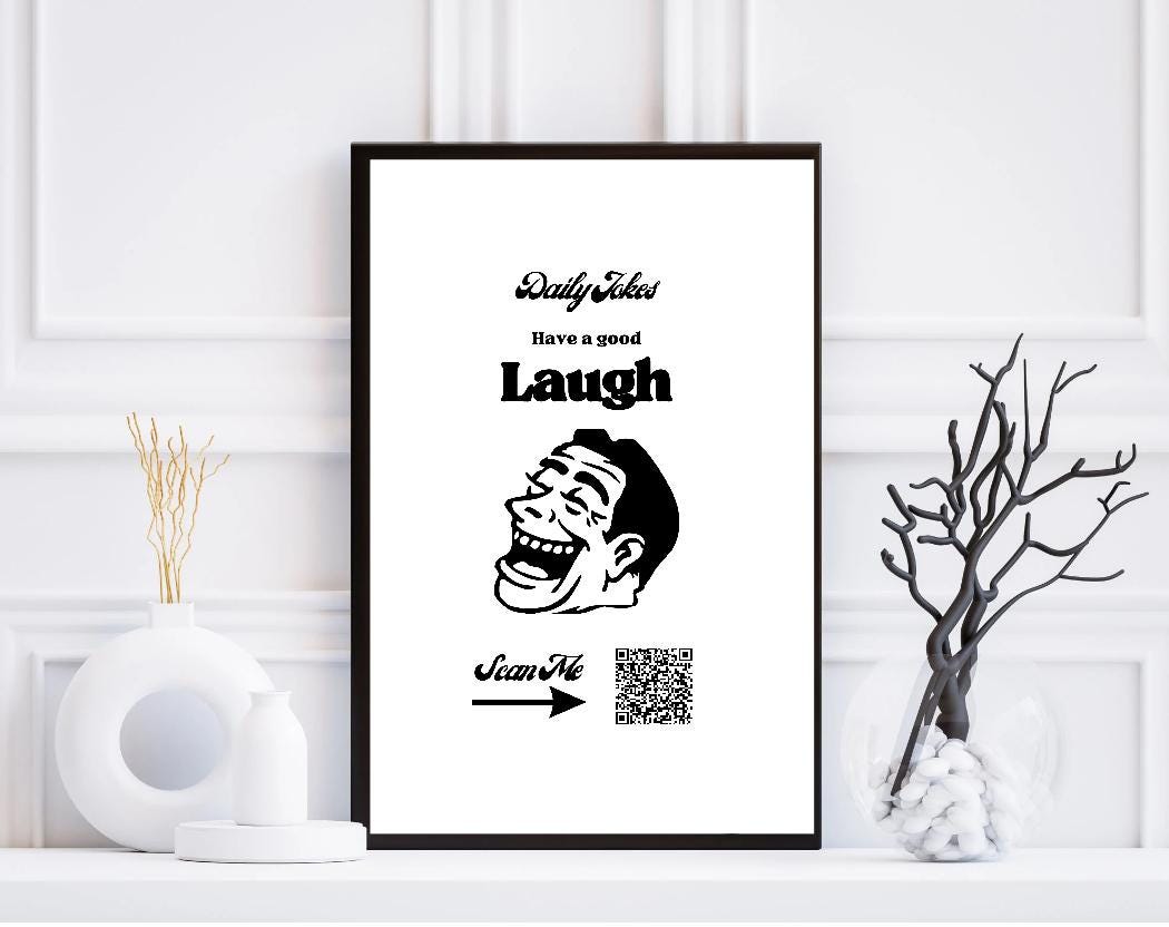 Funny Wall Art Dad Jokes Scan QR Code for Fun More Than 700 Jokes - Etsy