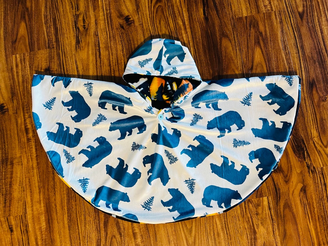Car Seat Poncho, Hooded Poncho, Toddler Poncho, Reversible Poncho, Kid ...