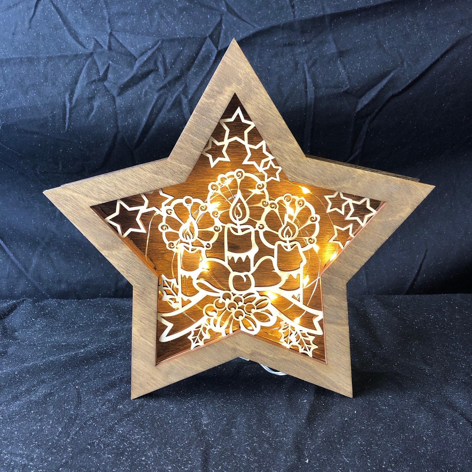 Battery Powered Light up Star Christmas Decoration Set 1 - Etsy UK