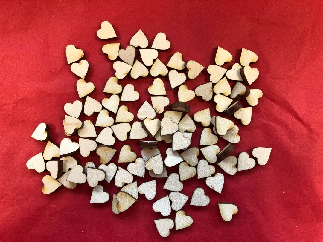 1cm Mini Hearts Wedding Table Scatter, Wooden Heart Wedding Decoration ...