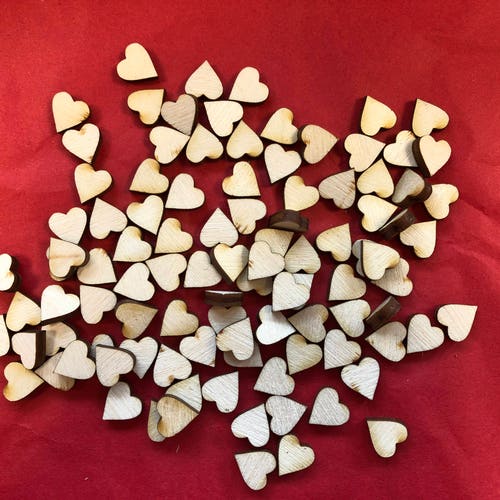 1cm Mini Hearts Wedding Table Scatter Wooden Heart Wedding - Etsy UK