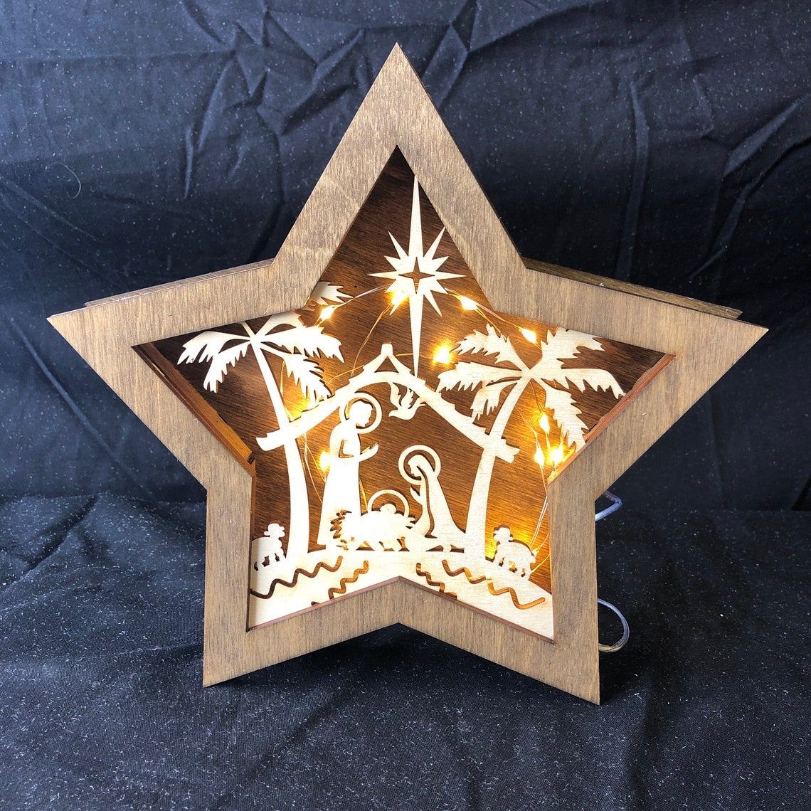 Battery Powered Light up Star Christmas Decoration Set 1 - Etsy