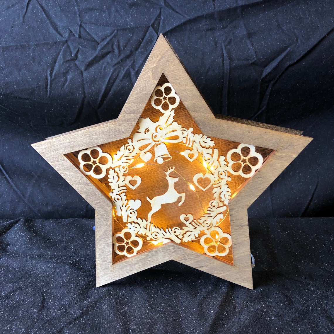 Battery Powered Light up Star Christmas Decoration Set 1 - Etsy