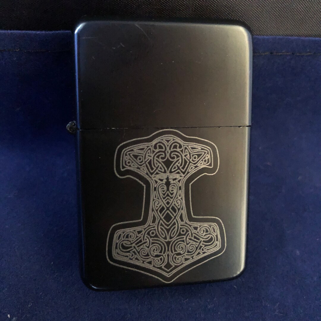 Mjolnir, Thor's Hammer Design Engraved Steel Lighter - Etsy
