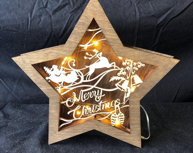 Battery Powered Light up Star Christmas Decoration Set 1 - Etsy