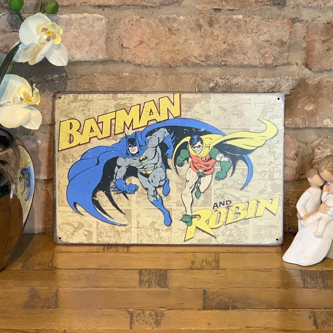 Batman & Robin Children's Comic Superhero Retro Metal Plaque Sign 30 X ...