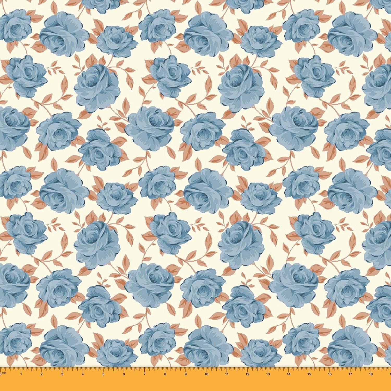 Blue Rose Floral Print Dressmaking Material Home Decor - Etsy España