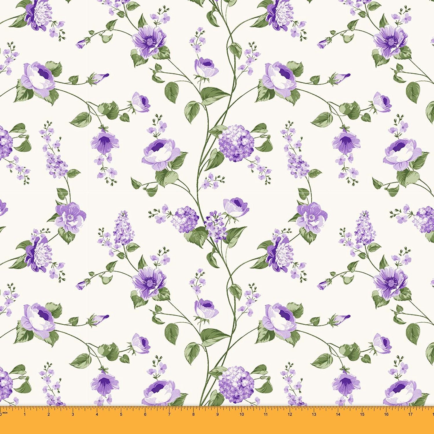 Purple Floral Printed Dressmaking Material Sewing Fabric - Etsy