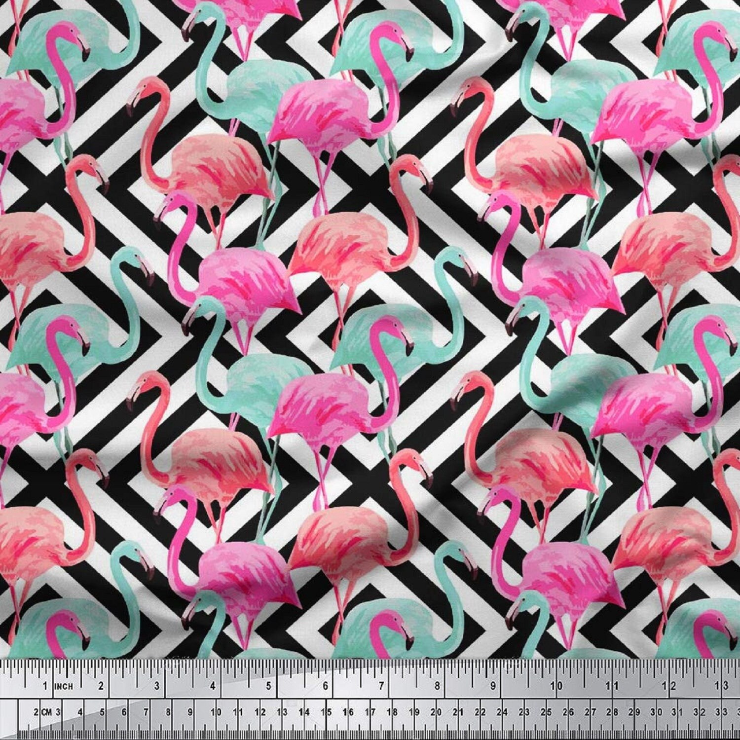 Dressmaking Flamingo Print Fabric 58 Inches Wide Cotton | Etsy
