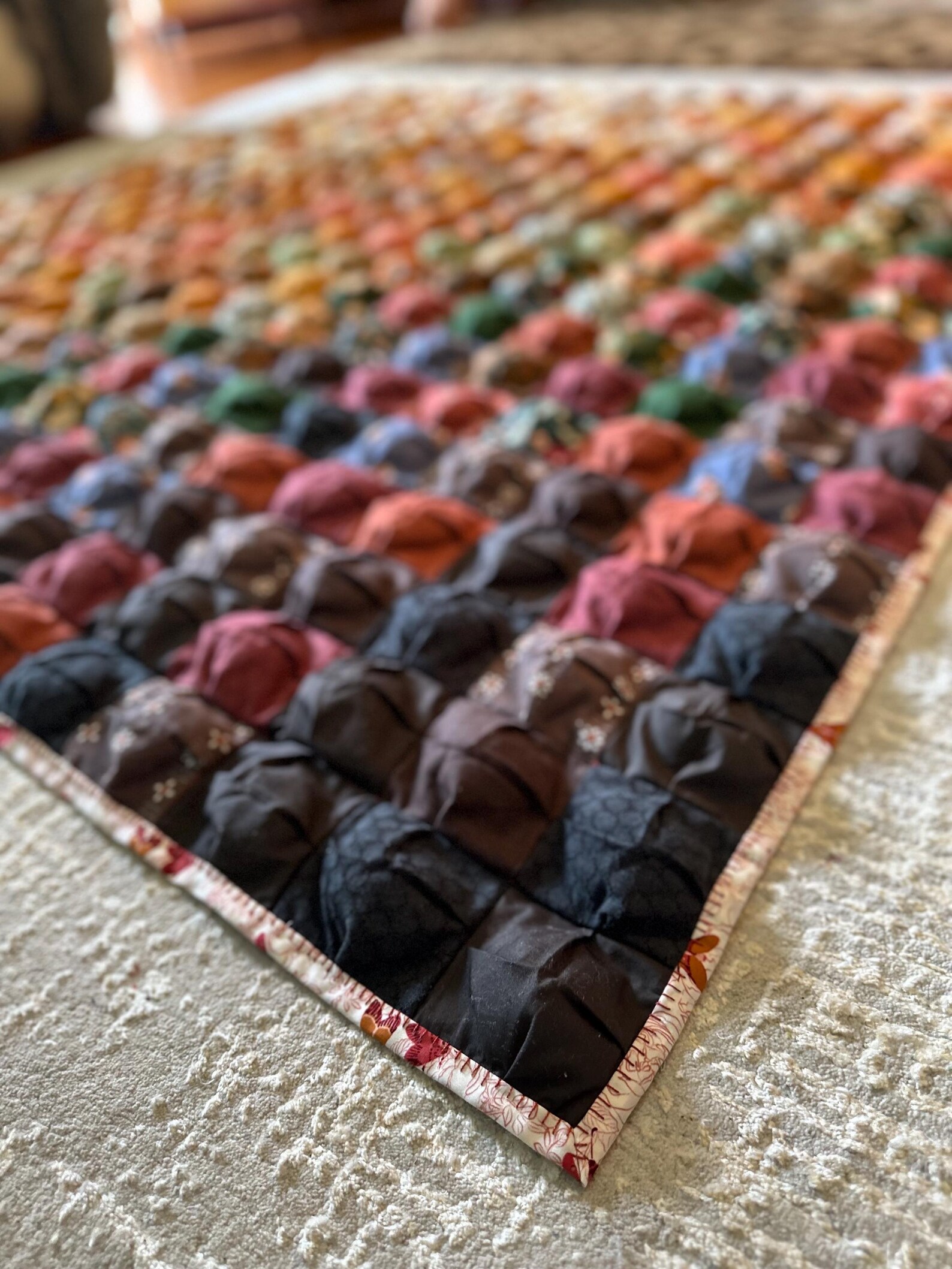 Large Throw Puff Quilt ~ Autumn Vibes ~ 100% Cotton ~ 62" X 64" ~ Art ...