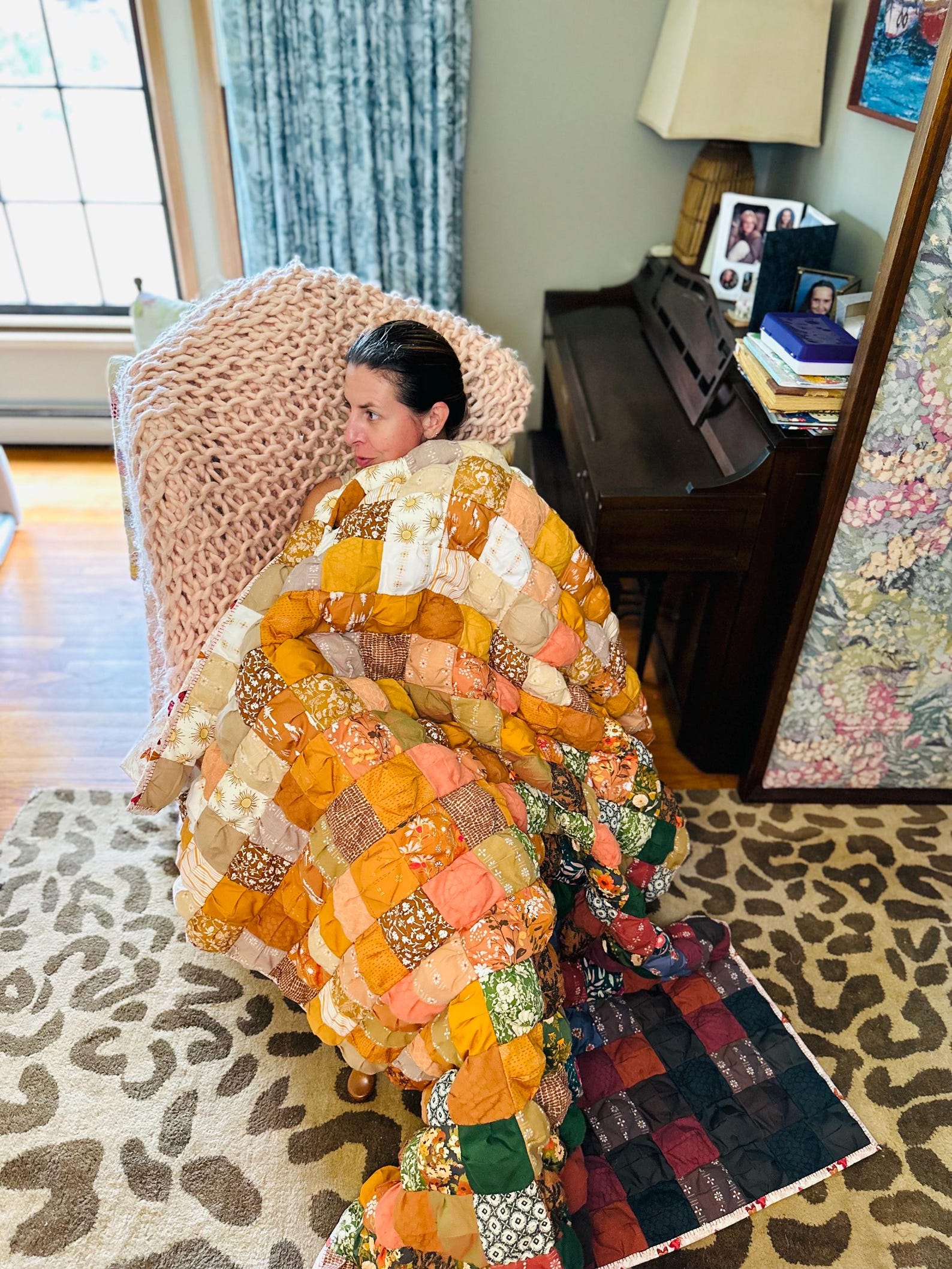Large Throw Puff Quilt ~ Autumn Vibes ~ 100% Cotton ~ 62" X 64" ~ Art ...