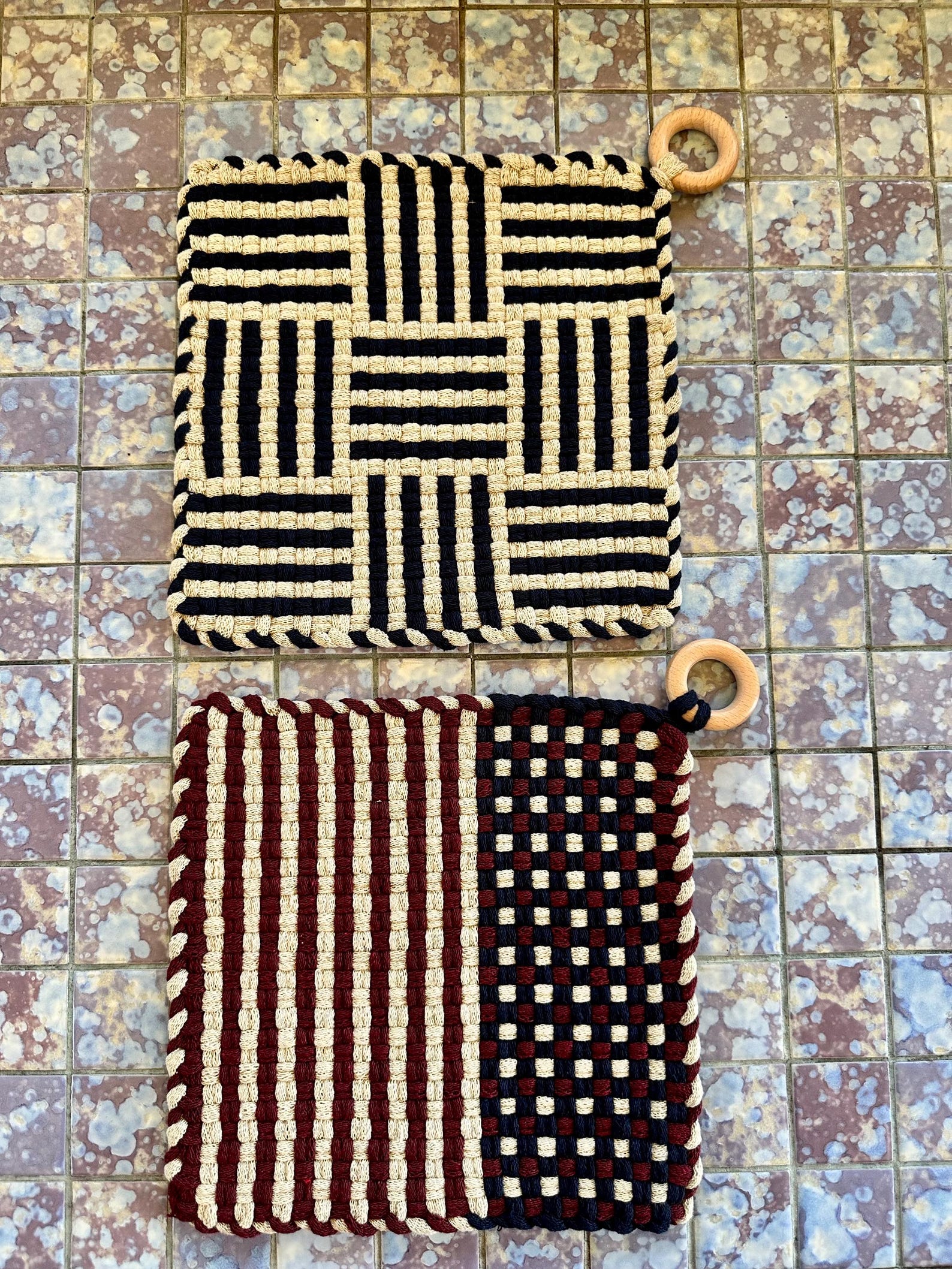 Handmade Potholder Set ~ Extra Large ~ Pro Size ~ Rustic Americana ...