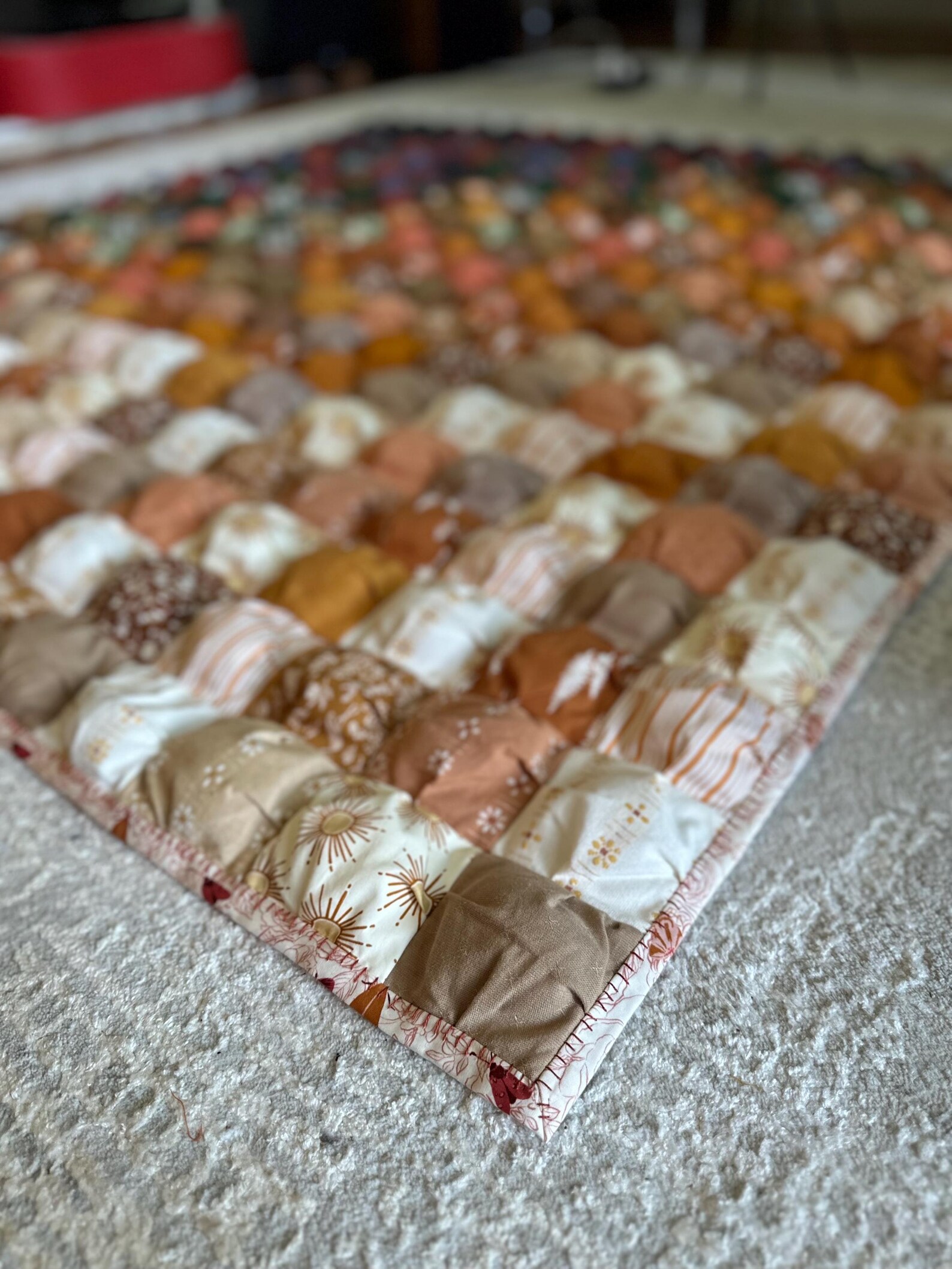 Large Throw Puff Quilt ~ Autumn Vibes ~ 100% Cotton ~ 62" X 64" ~ Art ...