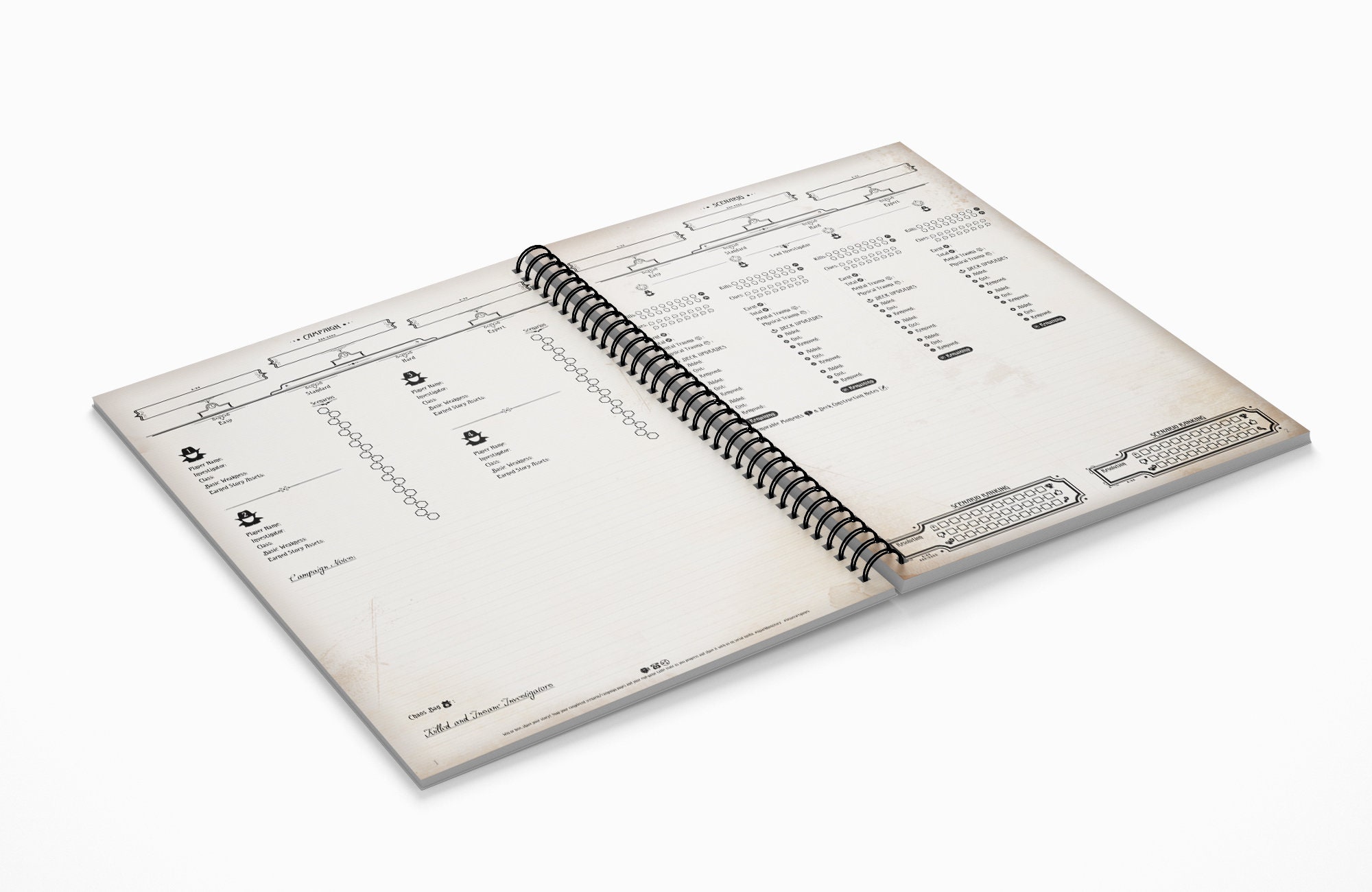 Investigators Journal - Campaign Log - Arkham Horror - Etsy