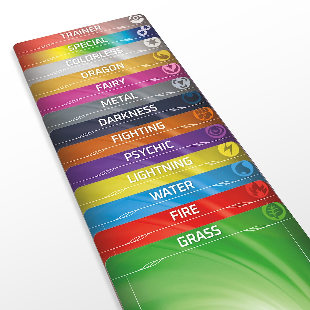 Energy & Types Set - Pokemon TCG Dividers - 13pcs - Etsy
