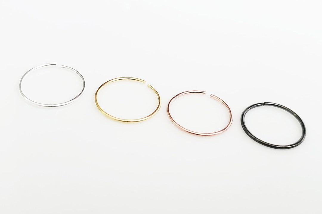 Nose Ring Hoop, Small Nose Hoop, Large Nose Ring, Super Thin Hoops, 24 ...