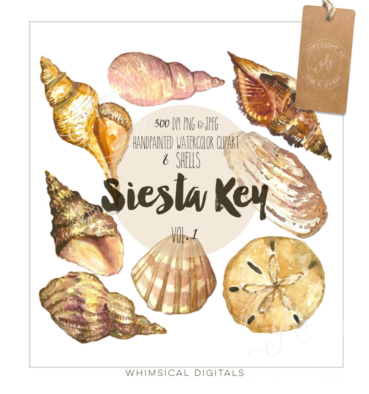 Seashells In Sand Clipart