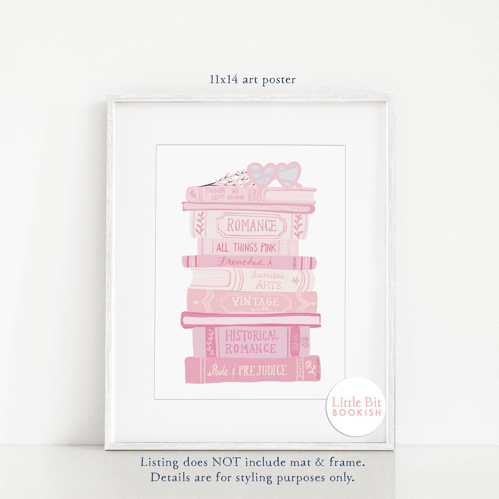 Cherry Blossoms and Stacked Books Matte Vertical Poster, Book Lover ...